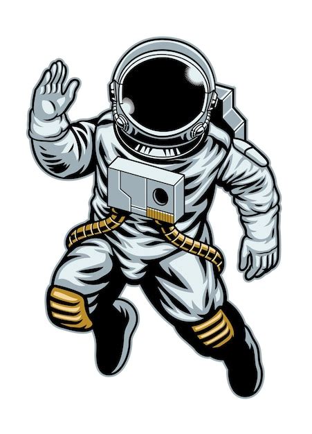 Premium Vector Space Suited Astronaut Floating