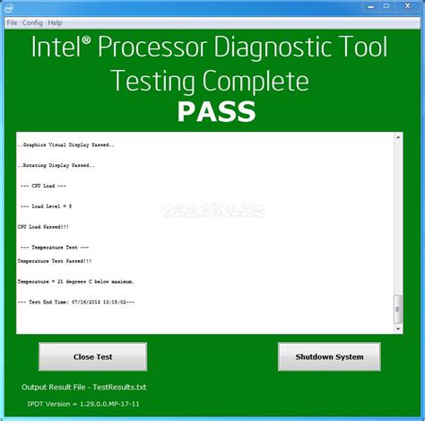 Intel Processor Diagnostic Tool Ekran Görüntüsü Gezginler