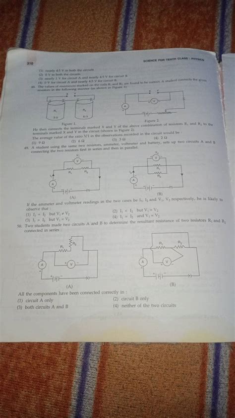 Two Babes Made Two Circuits A And B To Determine The Resultant Resista