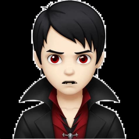 Boy Vampire Black Hair Medium Long Emo Dark Spooky Clear Brown