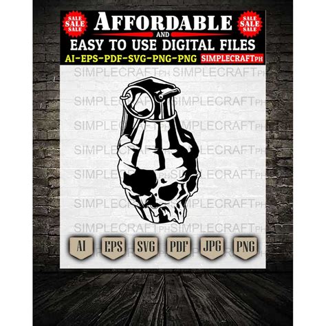 Skull Grenade Svg Marine Grenade Svg Hand Grenade Svg Inspire