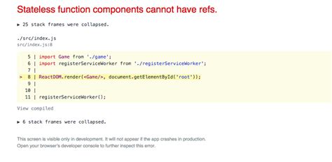 Javascript What Does Stateless Function Components Cannot Be Given Refs Mean Stack Overflow