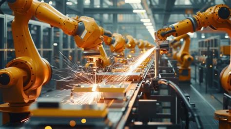 Automated Robotic Arms Working In Car Factory Stock Video Video Of