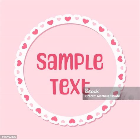 Bingkai Lingkaran Bergigi Dengan Hati Pastel Cute Valentines Border