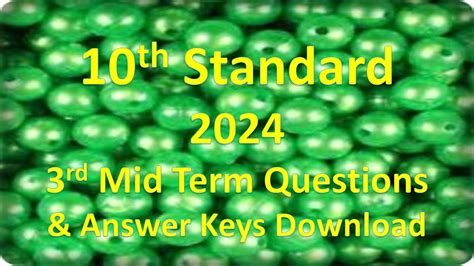 10th Standard 3rd Mid Term Test Question Paper 2024 ~ Padasalainet No1 Educational Website