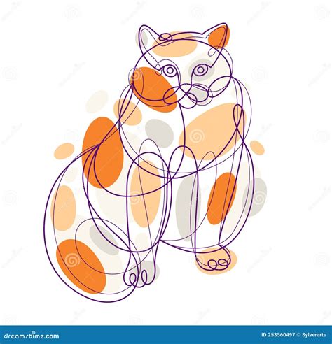 Cat Outline Pussycat Silhouette Symbol For The Logo Vector