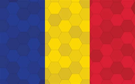 채드 플래그 일러스트레이션 추상 육각 형 배경 벡터미래 차디안 플래그 그래픽 차드 국기는 독립을 상징한다 0명에 대한 스톡 벡터