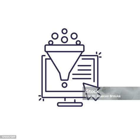 전환율 최적화 판매 유입경로 디지털 마케팅 라인 아이콘 개발에 대한 스톡 벡터 아트 및 기타 이미지 개발 개선 고객 Istock