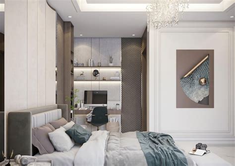 Premium Photo 3d Render Luxury Neoclassical Master Bedroom Interior Scene