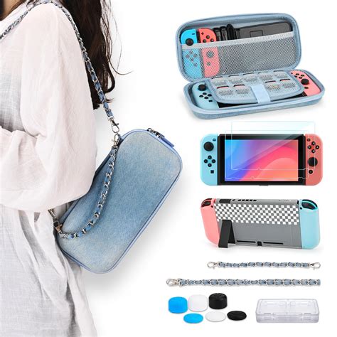 Younik Switch Case For Switch 2017 Denim Switch Carrying Case For Girls 15 In 1 Accessories
