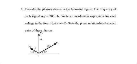 solved 2 consider the phasors shown in the following