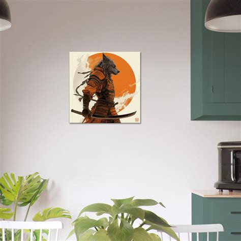 Samurai Werewolf In Moonlight Mythical Decor Japanese Warrior