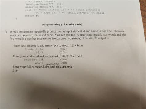 Solved List Namel Name 2 Tnamef 23 Name