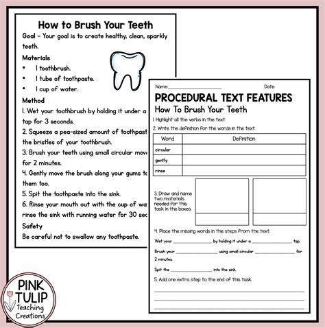 Procedural Text Examples Ten Reading Samples With Comprehension Etsy