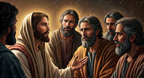 Biblical Image Jesus Speaking His Disciples Imagen Generada Por Ia