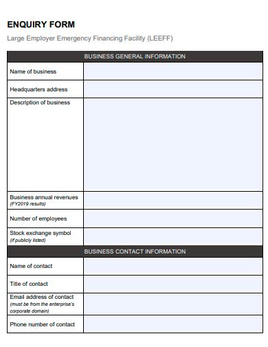 Free 34 Enquiry Form Samples And Templates