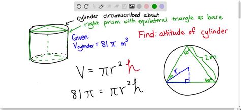 A Circular Cylinder With A Volume Of 81 MÂ³ Is Circumscribed About A Right Prism Whose Base Is