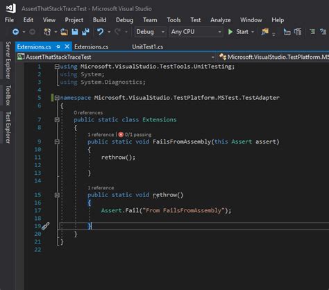 How To Hide The Stacktrace Of The Custom Extension Method On Assert