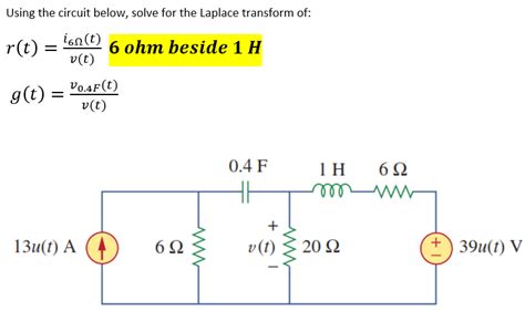 Solved Using The Circuit Below Solve For The Laplace Chegg Com