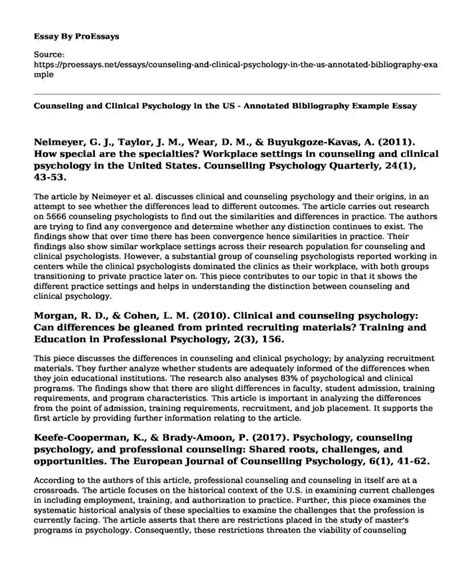 📗 Counseling And Clinical Psychology In The Us Annotated Bibliography