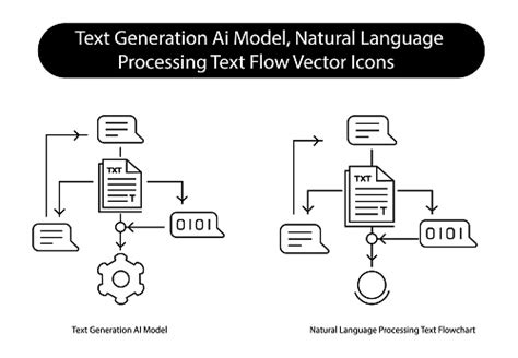 Ai 텍스트 모델 Nlp 처리 순서도 스마트 알고리즘 벡터아이콘 세트 0명에 대한 스톡 벡터 아트 및 기타 이미지 0명 가상 비서 데이터 사이언스 Istock
