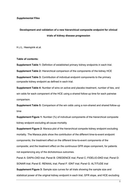PDF Development And Validation Of A New Hierarchical Composite End Point For Clinical Trials