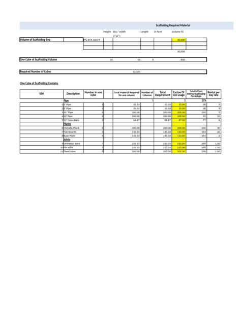 4459 Scaffolding Calculation Pdf Scaffolding