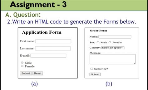 Solved Write An Html Code To Generate The Forms Below Chegg