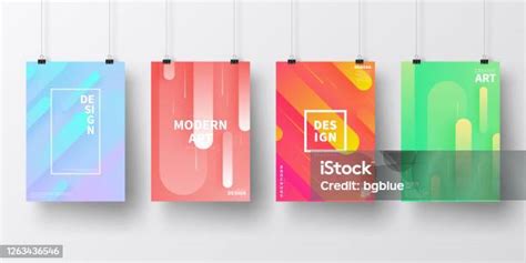 흰색 배경에 고립 된 다채로운 기하학적 디자인의 포스터 광고에 대한 스톡 벡터 아트 및 기타 이미지 광고 그라데이션 기하