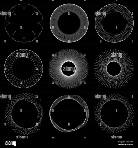 Geometric Circular Abstract Motif Icon Symbol Radial Radiating Design Element Vector Stock