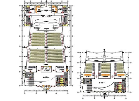 Multi Plex Theater Building Plan Detail 2d View Cad Construction Unit