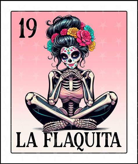 Loteria Card En Espanol Sublimation Design La Flaquita Chibi Girl Png