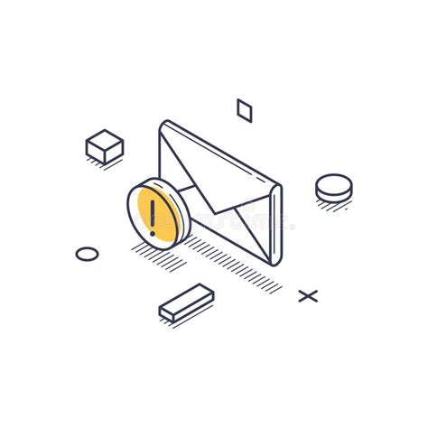 Isometric Icon Representing Personal Data Notification In Line Art