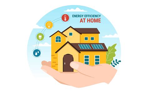 Energy Efficient At Home Vector Illustration Of Smart House Technology