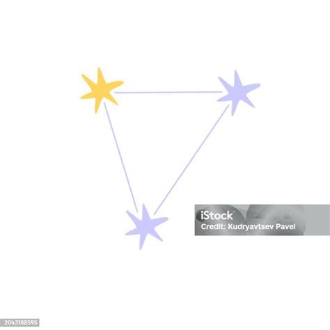 별자리 별이 빛나는 삼각 벡터 만화 유치한 그림 3 별 노란 파란색 색상 어린이 천문학 교육 0명에 대한 스톡 벡터 아트 및 기타 이미지 Istock