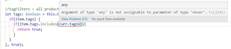 What Is Not Assignable To Parameter Of Type Never Error In Typescript Stack Overflow