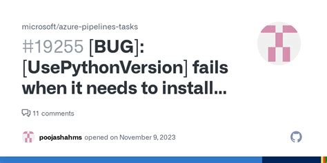 BUG UsePythonVersion Fails When It Needs To Install A Python Version Which Is Not Already