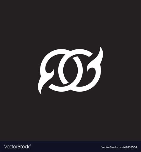 Letter Og Linked Circles Curves Overlap Logo Vector Image