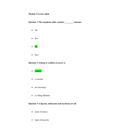HIT 205 Module 3 Lecture Quiz Course Resources