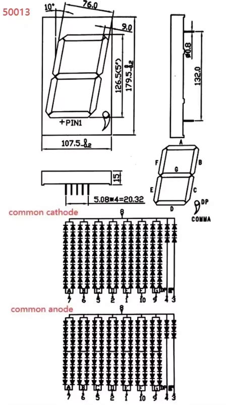 Large 7 Segment Led Display With Comma Red Seven Segment Display 5 Inch