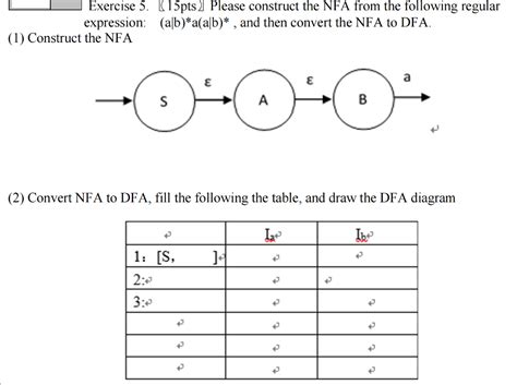 Solved Exercise 5 K15pts Please Construct The NFA From The Chegg Com