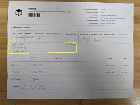 Picklist And Packing Forms General Openboxes