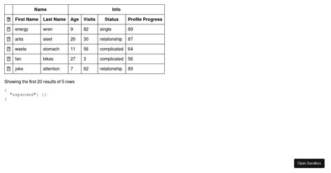 React Table Forked Codesandbox