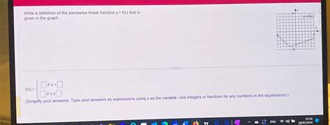 Solved Write A Definition Of The Piecewise Linear Function