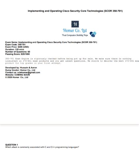 Implementing And Operating Cisco Security Core Technologies Scor 350 701 Expert Training