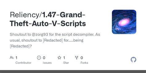 GitHub Reliency 1 47 Grand Theft Auto V Scripts Shoutout To Zorg93 For The Script Decompiler
