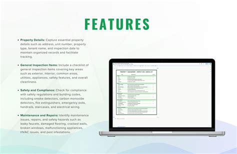Property Management Inspection Checklist Template