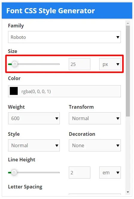 Html Css Font Generator