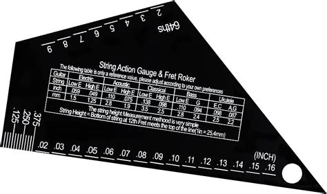 String Action Gauge Guitar String Height Ruler Fret Rocker Reverb