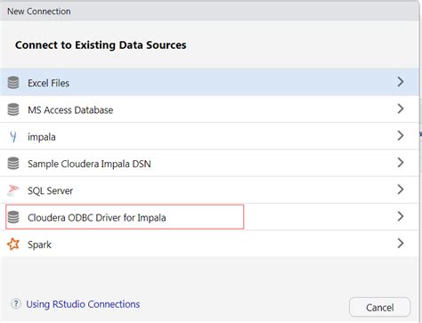 How To Use Rstudio Preview 12 To Connect The Odbc Driver For Impala